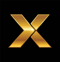 Golden x letter monogram logo Royalty Free Vector Image