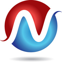 Letter n symbol design Royalty Free Vector Image