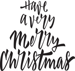 Merry christmas typography black and white image Vector Image