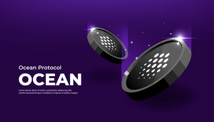 Ocean protocol coins falling from the sky Vector Image