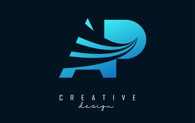 Ap a p letter logo design with a creative cut Vector Image