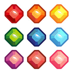 A set of colored triangle gems Royalty Free Vector Image
