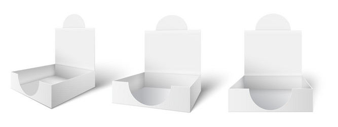 Empty counter display box mockup Royalty Free Vector Image