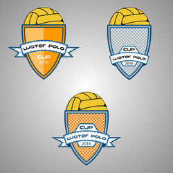 Set water polo logo for the team and cup Vector Image
