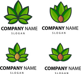 Tea leaf logo label template Royalty Free Vector Image