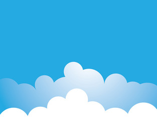 Sky clouds background blue gradient cartoon Vector Image
