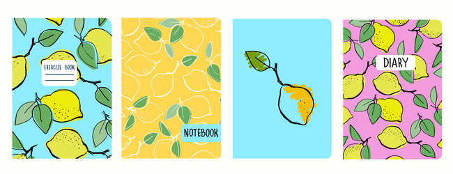 Cover page templates with hand drawn lemons Vector Image
