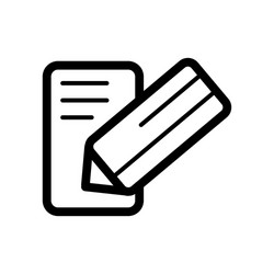 Notes and pan icon black white note Royalty Free Vector