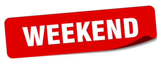 Weekend sticker weekend label Royalty Free Vector Image