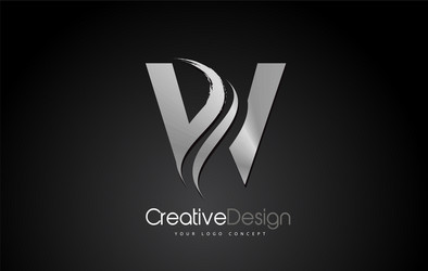 Brush stroke letter w logo design with artistic Vector Image