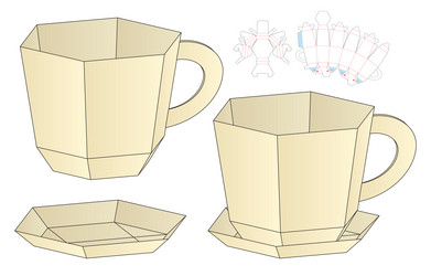 Cup Packaging Die Cut Template Royalty Free Vector Image
