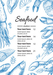Design a fish menu template for the restaurant Vector Image
