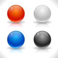 Glossy spheres buttons set Royalty Free Vector Image