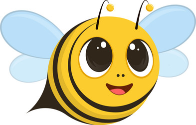 A cute bee flying and smiling Royalty Free Vector Image