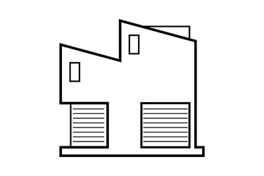 Abstract outline drawing two connected houses Vector Image