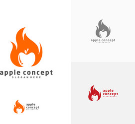Apple fire logo design template fruits icon Vector Image