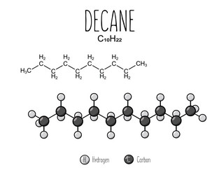 Methane skeletal structure and flat model Vector Image
