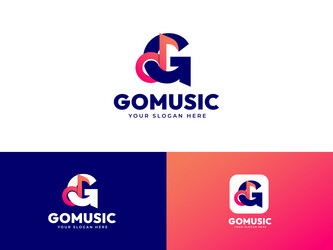 Letter g logo design with music note icon modern Vector Image