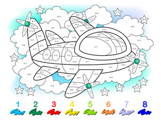 Math education for little children coloring book Vector Image