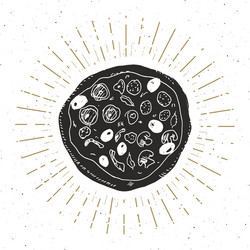 Hand drawing pizza Royalty Free Vector Image - VectorStock