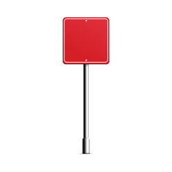 Realistic blank road sign with red circle shape Vector Image