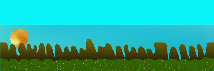 Cyan sky and mountains landscape Royalty Free Vector Image