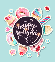 Happy birthday card with balloons Royalty Free Vector Image