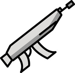 Gun military force line block style Royalty Free Vector