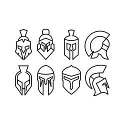 Spartan line art simple Royalty Free Vector Image