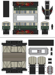 Paper model a vintage electric train Royalty Free Vector