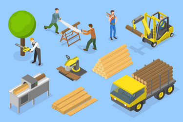 Steel industry isometric set Royalty Free Vector Image