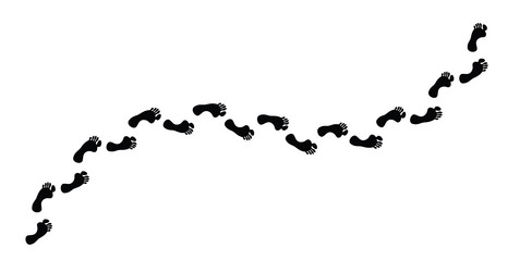 Bare foot footprints footprint sign path human Vector Image