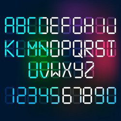 Digital letters and numbers set Royalty Free Vector Image