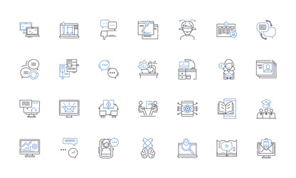 Board assembly line icons collection soldering Vector Image