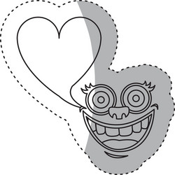 Sticker contour face cartoon gesture with dialogue