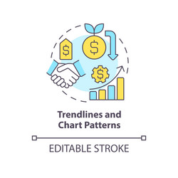 Trendlines and chart patterns blue gradient Vector Image