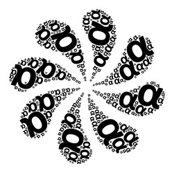 Psi greek lowercase symbol icon twirl explosion Vector Image