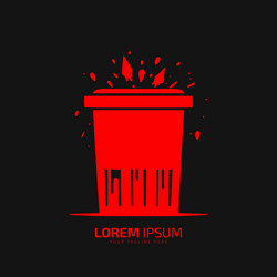 Minimal or abstract dustbin logo icon silhouette Vector Image