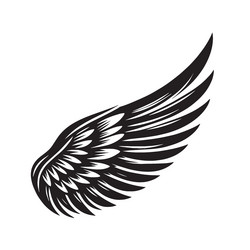 Single black wing graphic design Royalty Free Vector Image