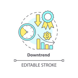 Downtrend turquoise concept icon Royalty Free Vector Image