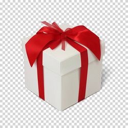 Red bow with diagonally ribbon Royalty Free Vector Image