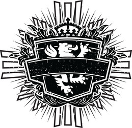 Coat of arms - medieval heraldry shield and crow Vector Image