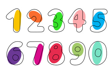 Kids number set isolated on white background Vector Image