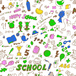 School elements seamless pattern color Royalty Free Vector