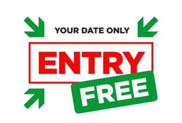 Free entry sticker Royalty Free Vector Image - VectorStock
