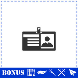 Flat identification card and qr code Royalty Free Vector