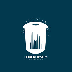 Minimal or abstract dustbin logo icon silhouette Vector Image