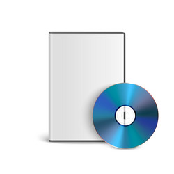 3d realistic blue cd dvd with paper cover Vector Image