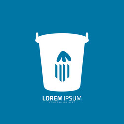 Minimal or abstract dustbin logo icon silhouette Vector Image