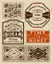 Mega pack old advertisement designs and labels Vector Image